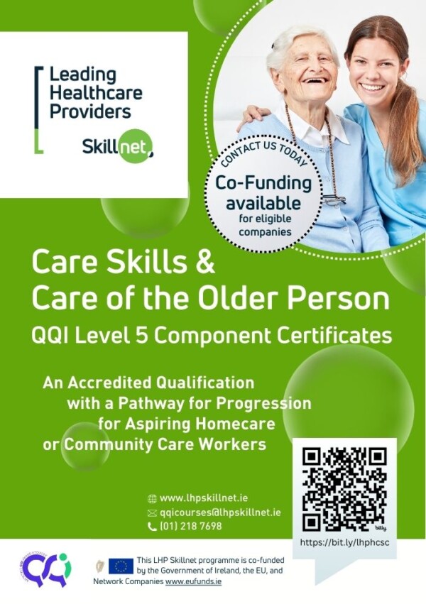 Certificate in Healthcare Support QQI Level 5 Online | LHP Skillnet